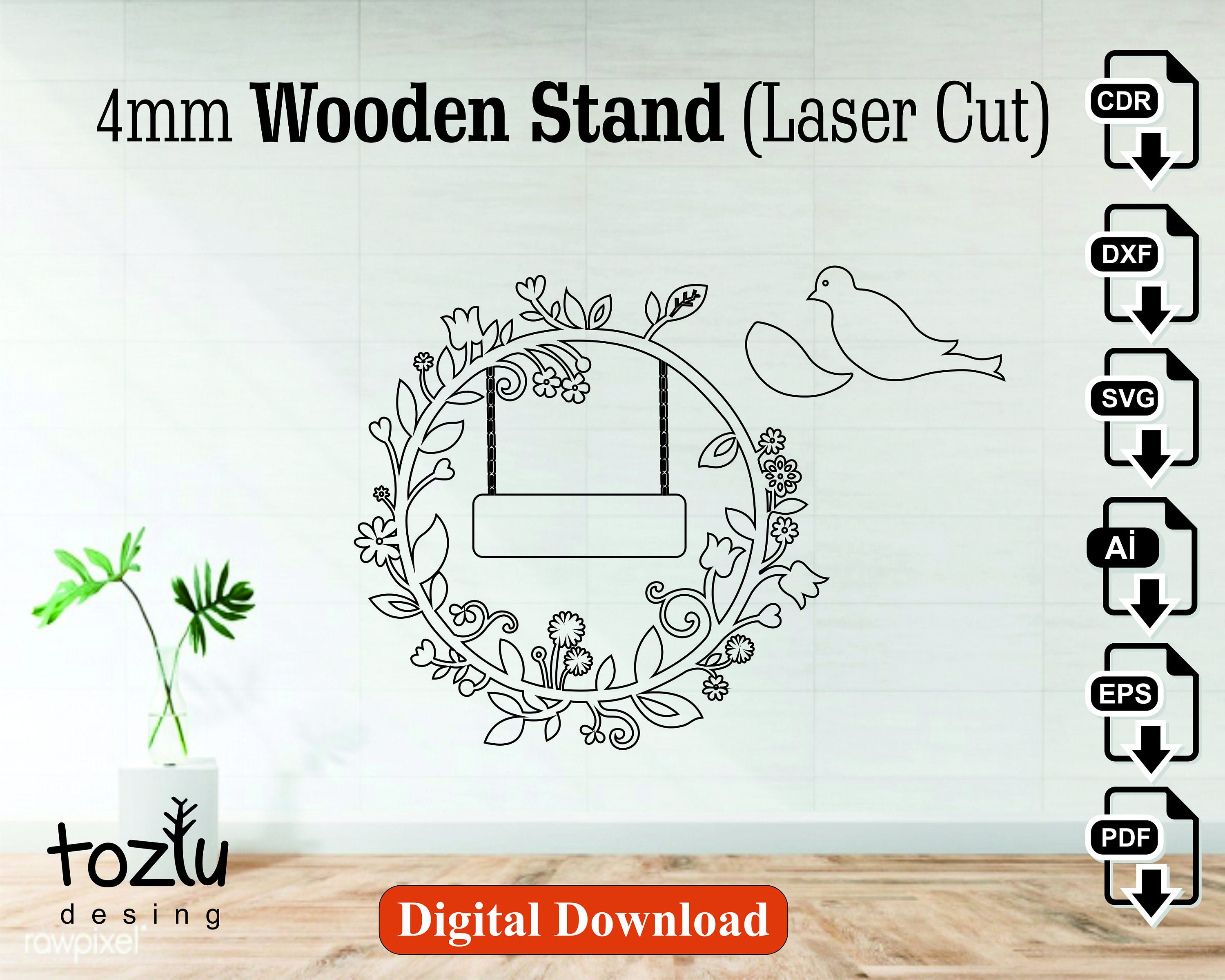 Wooden Door Name Plate Laser Cut Vector File - Etsy Canada