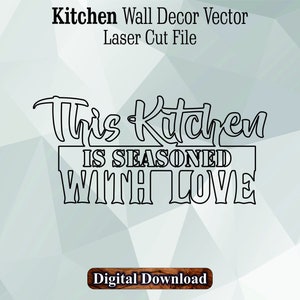 Kitchen Laser Cut Wall Decor Vector Svg Cdr Dxf Ai Pdf Eps Files - Etsy