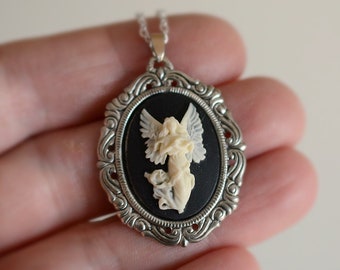 Guardian Angel Cameo Necklace - Etsy