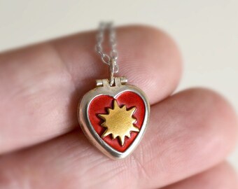Red Heart Locket - Etsy