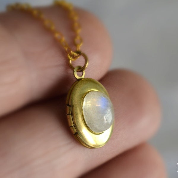 Moonstone Locket - Etsy