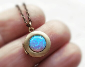 Opal Locket Necklace | Etsy