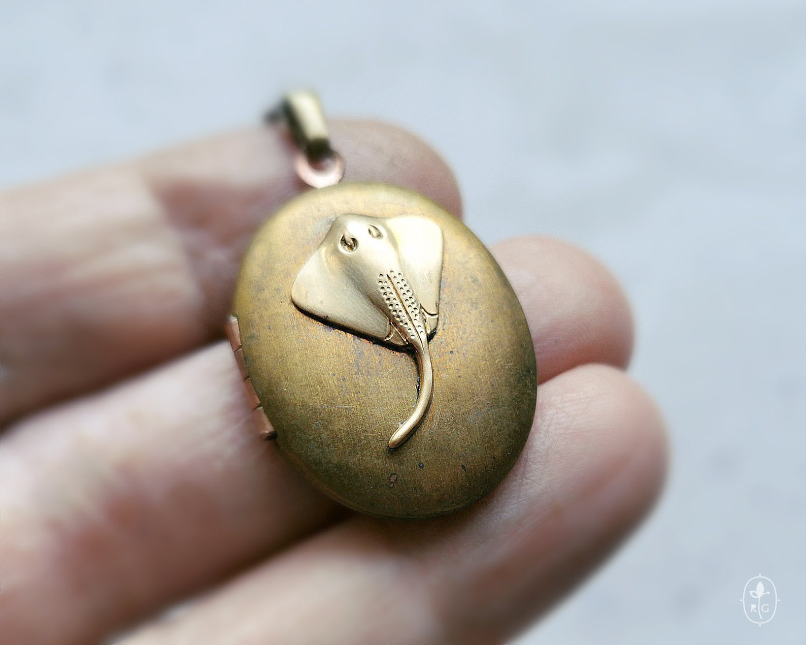 Manta Locket Personalized Locket Fish Necklace Vintage - Etsy UK