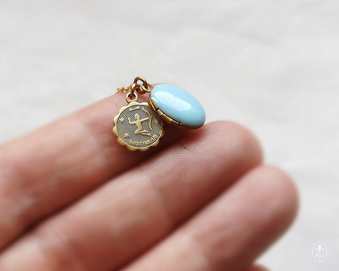 Custom Zodiac Locket, Tiny Constellation Necklace, Astrology Jewelry ...