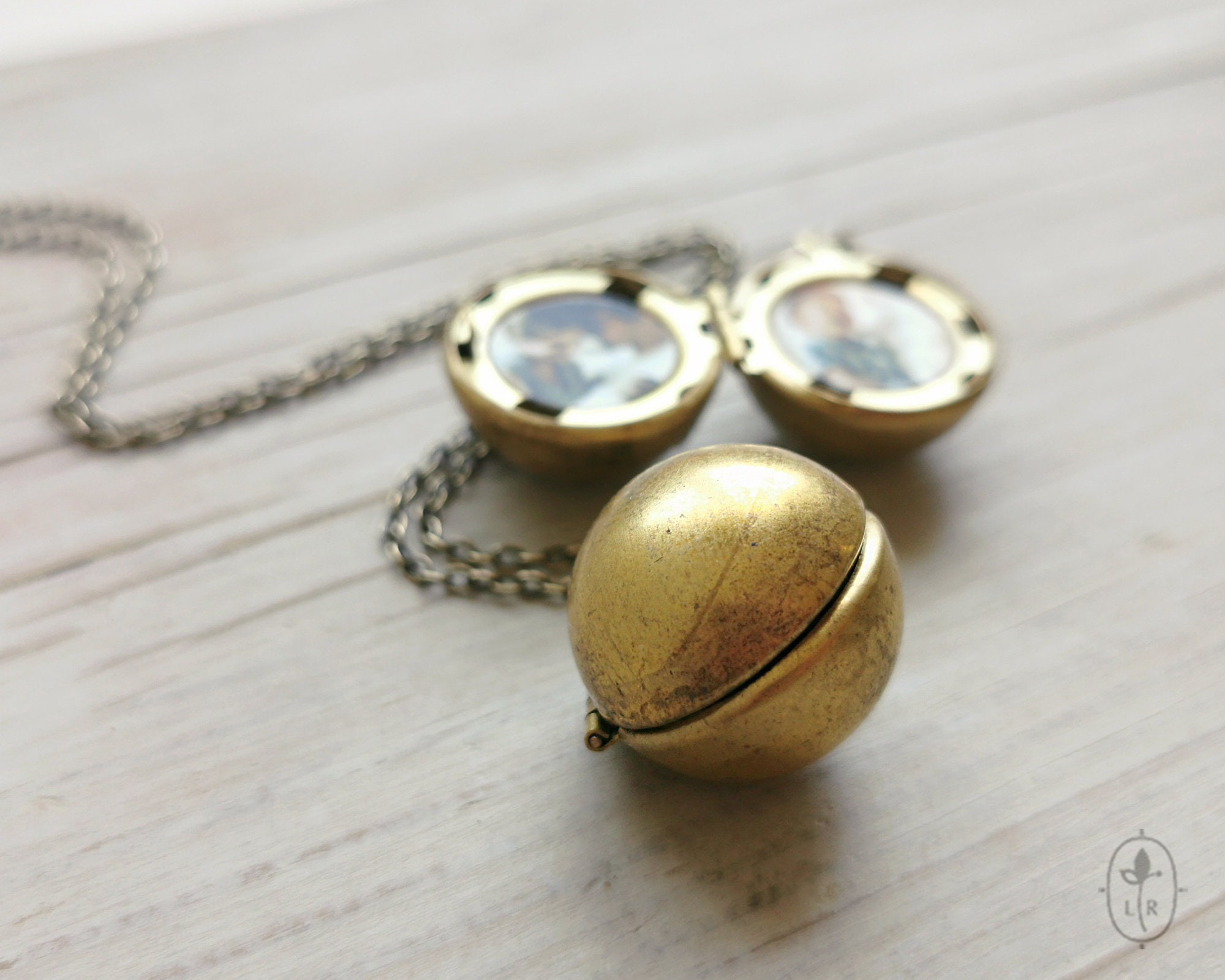 Personalized Ball Locket Vintage Brass Jewelry 21st Birthday - Etsy UK