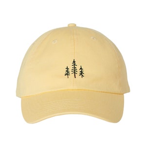 Hand Embroidered Evergreen Tree Baseball Cap: Minimalist Cotton Hat - Etsy