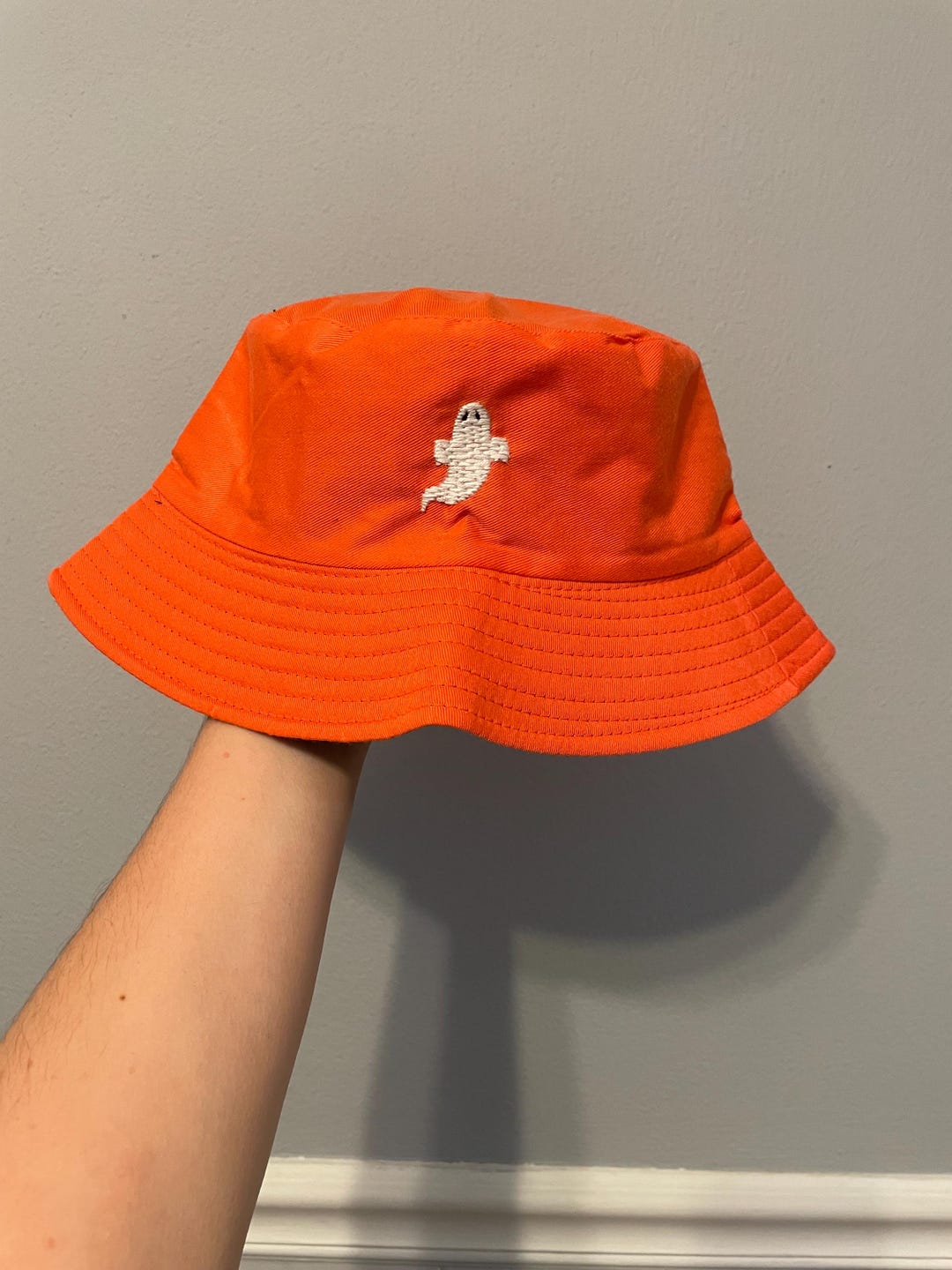 Hand Embroidered Ghost Bucket Hat | Customizable Halloween Cap - Etsy