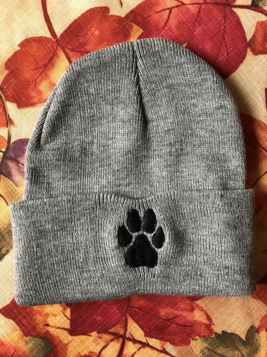 Custom Pet Paw Print Embroidered Beanie: Personalized Dog Cat Gift - Etsy