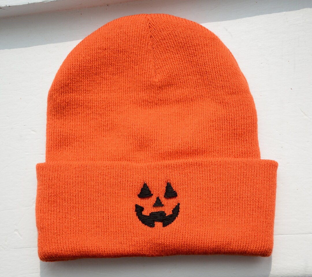 Halloween Jack O'lantern Cute and Spooky Hand Embroidered Orange and ...