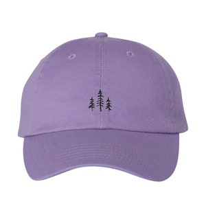 Hand Embroidered Evergreen Tree Baseball Cap: Minimalist Cotton Hat - Etsy