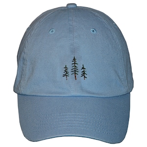 Hand Embroidered Evergreen Tree Baseball Cap: Minimalist Cotton Hat - Etsy