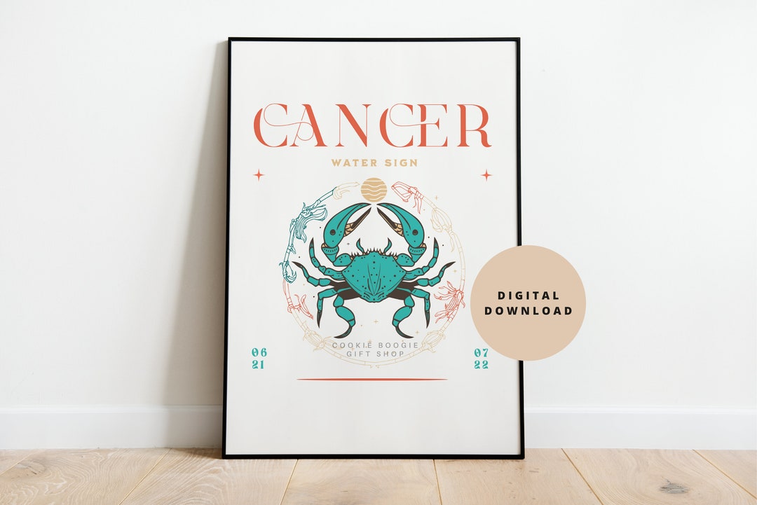 Cancer Zodiac Sign Poster Zodiac Element Cancer Star Sign - Etsy