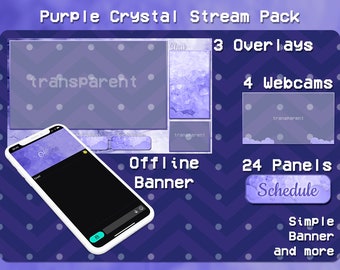 Cute Crystal Theme Overlay Aesthetic Purple Color Kawaii Crystal Twitch ...