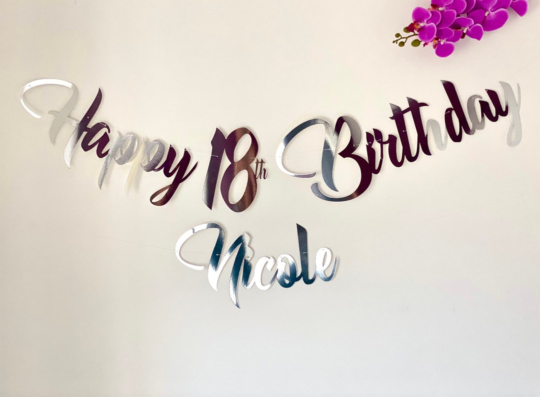 Personalised Happy 18th Birthday Banner Party Decoration Any - Etsy UK