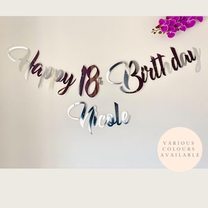 Personalised Happy 18th Birthday Banner Party Decoration, Any Age ...
