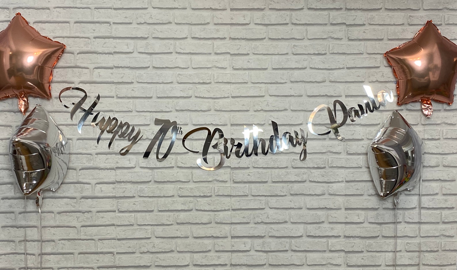 Personalised Happy 70th Birthday Banner Party Decoration Gold | Etsy
