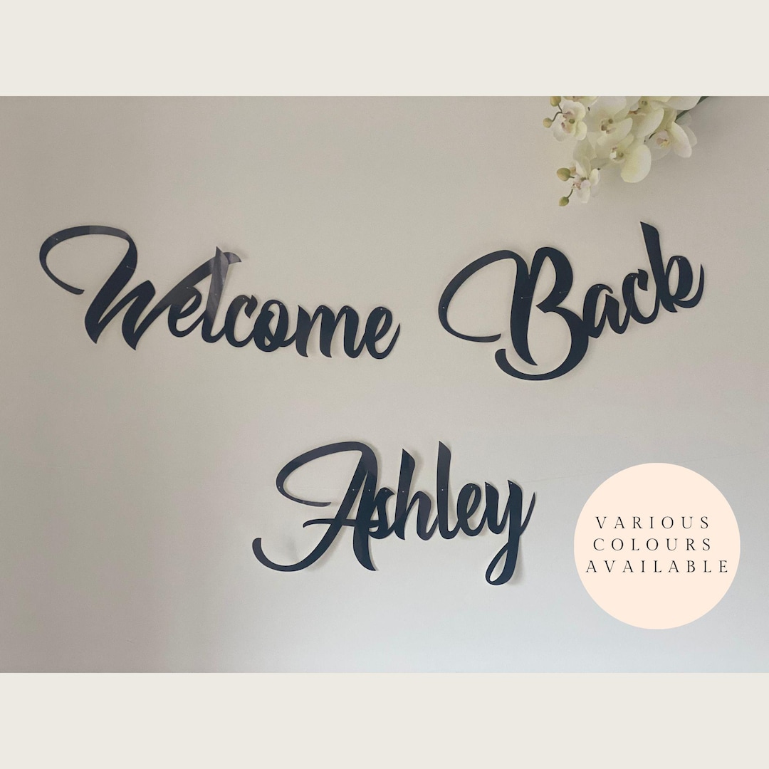 Personalised Welcome Back Banner Decoration. Custom Banner in Gold ...