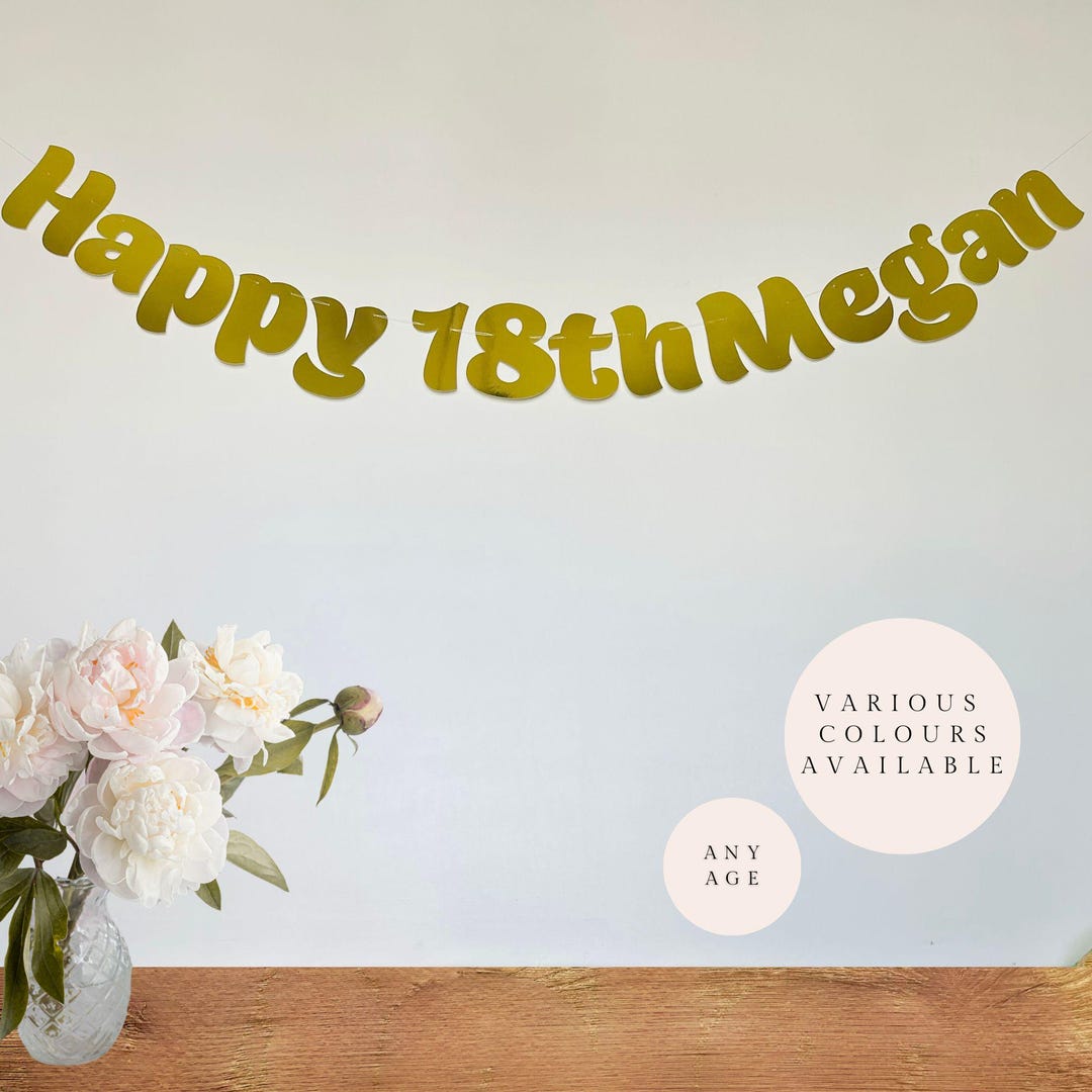 Personalised Happy 18th Banner. Birthday Banner Decoration Party Back ...