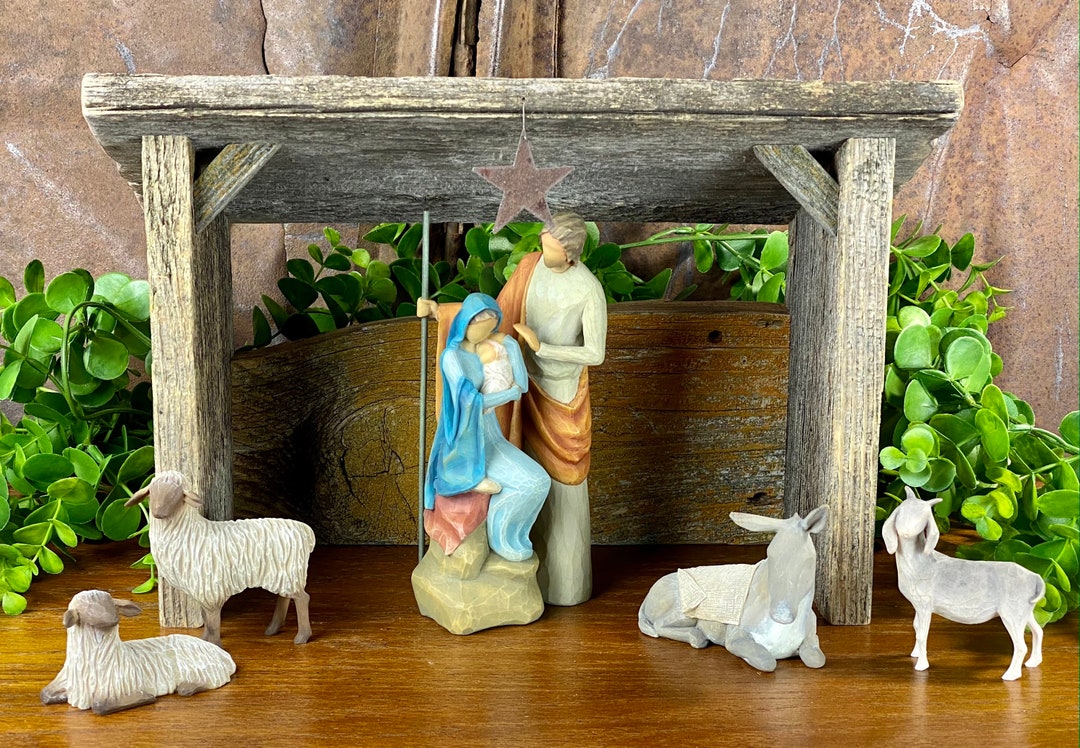 Design B45 Medium Barn Wood Nativity Rustic Shed Stable Creche Willow ...