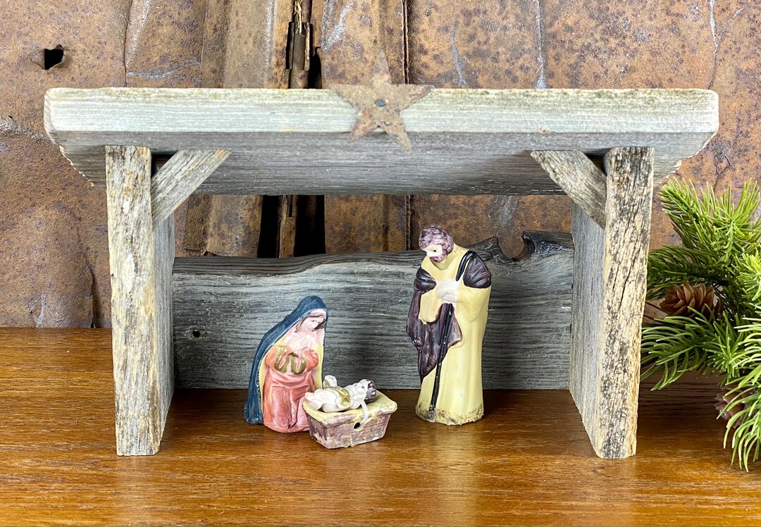 Design B40 Small Barn Wood Nativity Rustic Shed Stable Creche Small ...