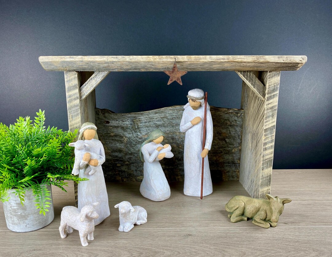Design D09 FLAT ROOF Barn Wood Cottonwood Large Nativity Rustic Shed ...