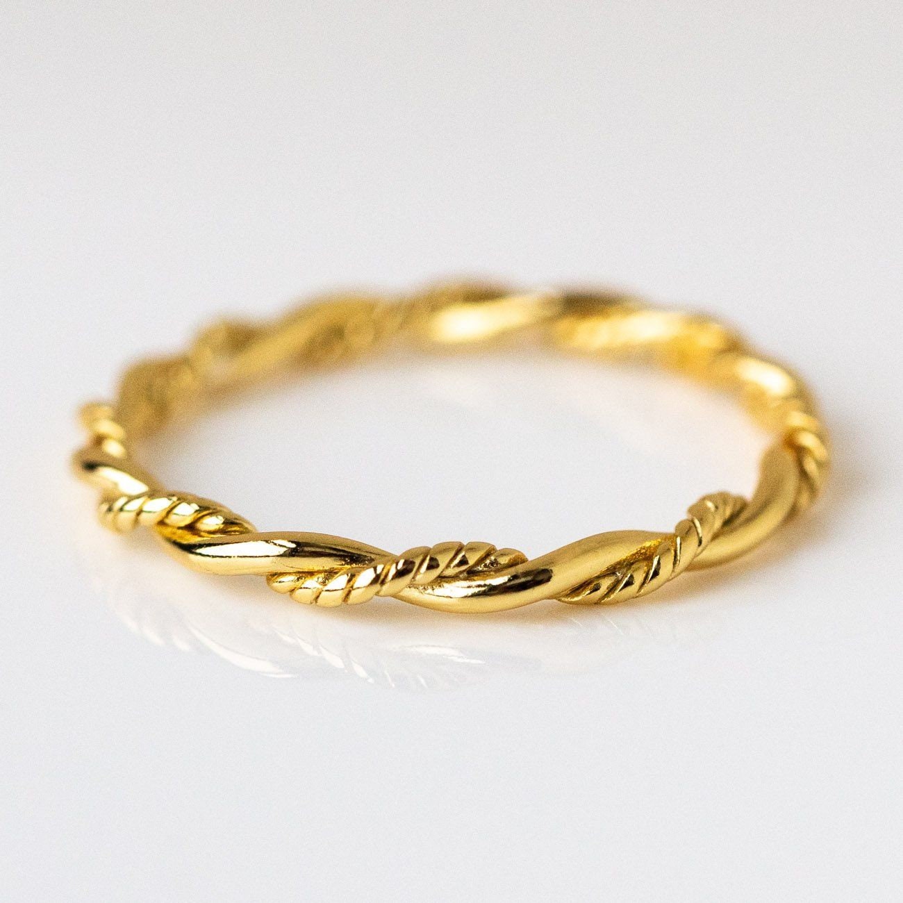 925 Silver Twisted Ring, Rope Stackable Promise Anniversary Ring ...