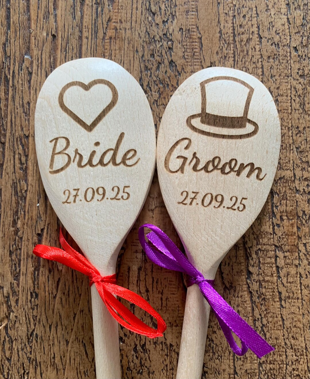 Wedding Favours. Engraved Spoon for Guests and Place Names. Personalise ...
