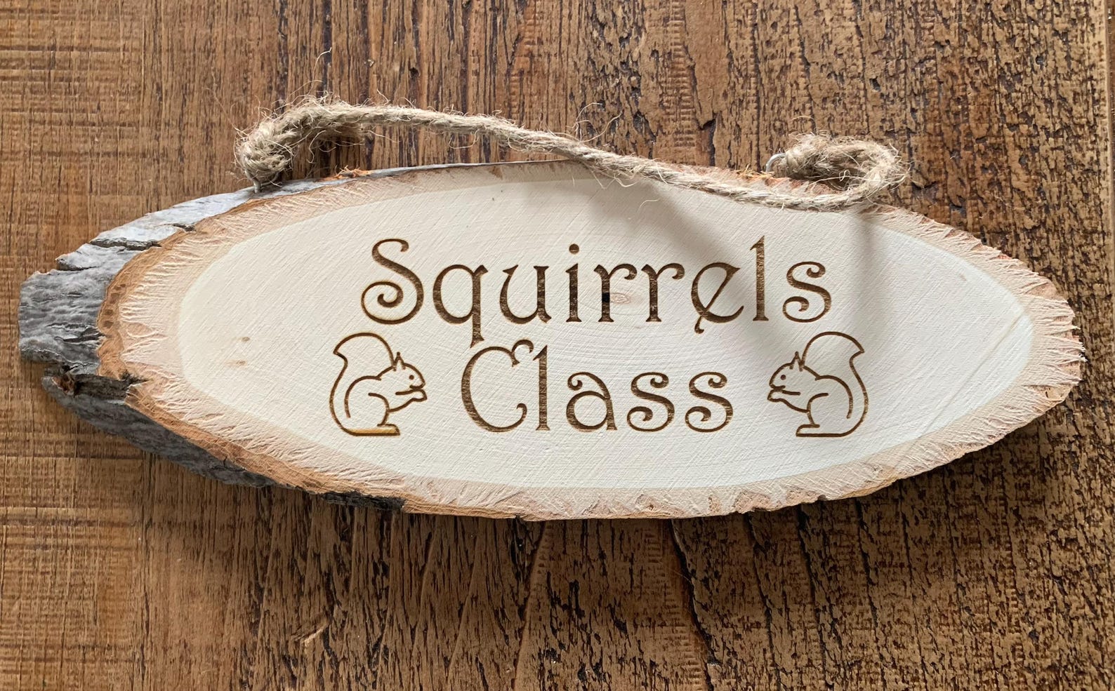 Classroom/ School Signs- Personalised Log Slice Hanging Door Plaques ...