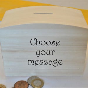 Personalised Wooden Money Box for Collecting Tips for Staff. Gratuity ...