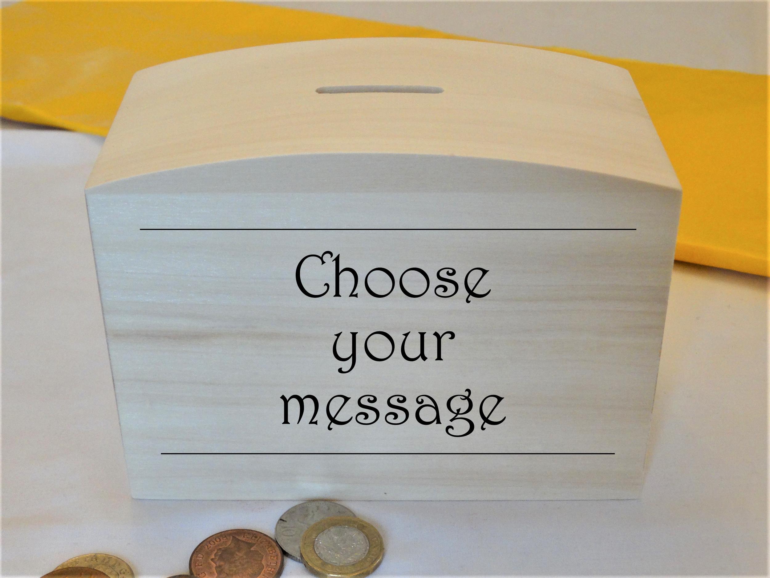 Personalised Wooden Money Box for Collecting Tips for Staff. Gratuity ...