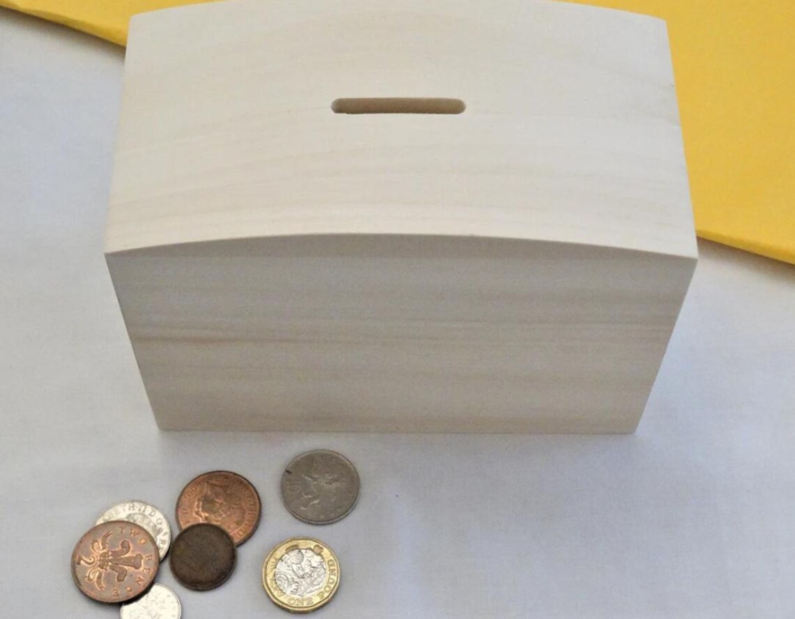 Personalised Wooden Money Box for Collecting Tips for Staff. Gratuity ...