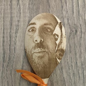 Personalised Face Engraved Wooden Spoon Features, Funny Custom Photo ...