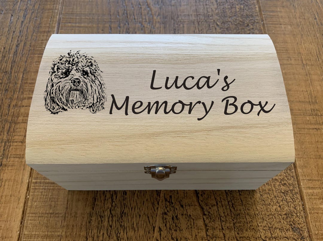 Pet Memory Box With Image and Message Engraved, Personalised Wooden Pet ...