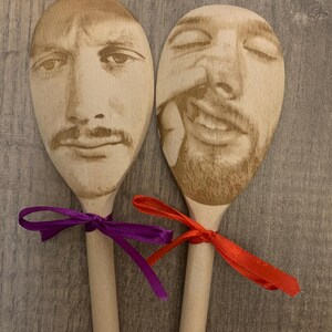 Personalised Face Engraved Wooden Spoon Features, Funny Custom Photo ...