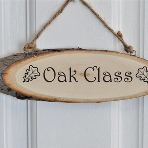Classroom/ School Signs- Personalised Log Slice Hanging Door Plaques ...