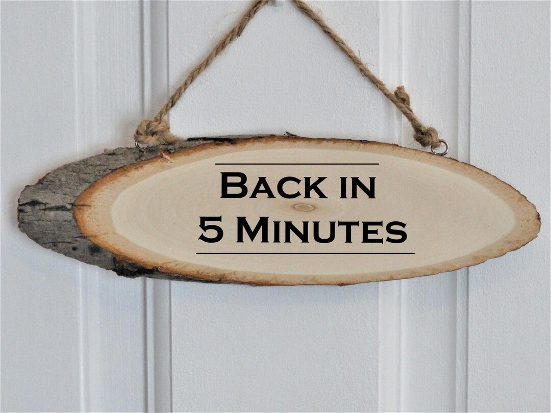 Closed Shop Sign- Back in 5 Minutes Door Sign for Shops, Offices, Café ...