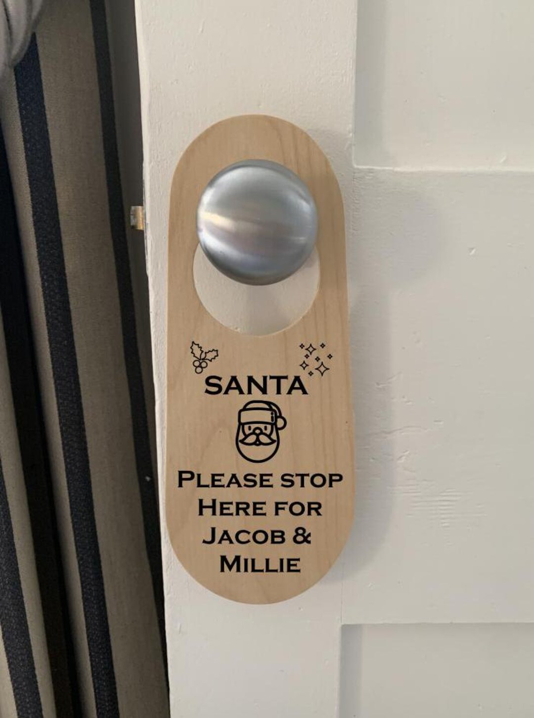 Santa 'please Stop Here' Sign Personalised, Christmas Eve, Santa Claus ...