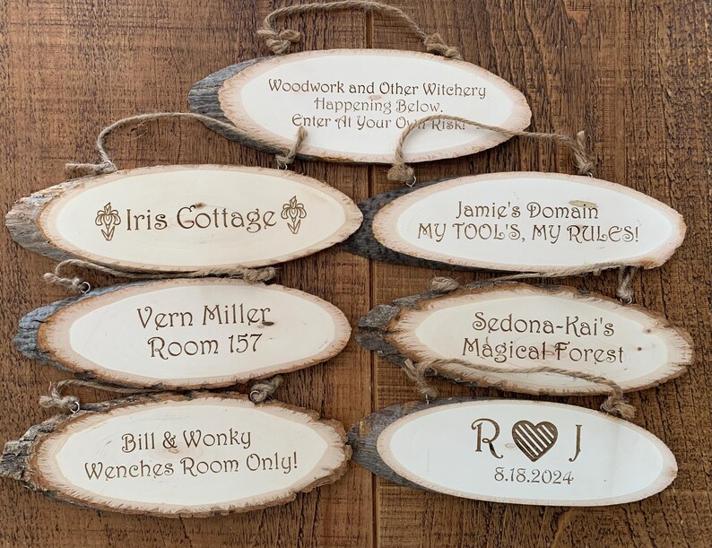 Gone Cycling Sign- Natural Log Slice Hanging Door Sign. Father's Day ...