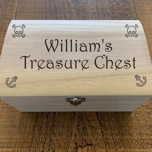 Wooden Treasure Chest - Etsy