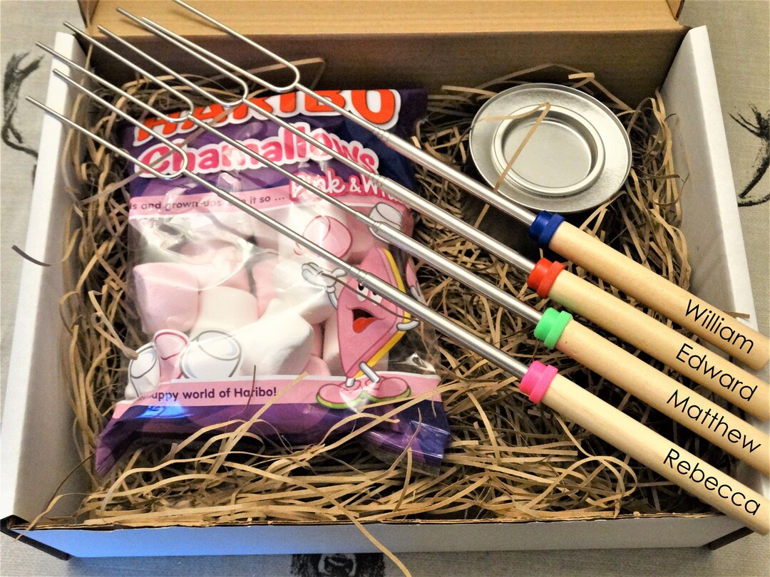Personalised Marshmallow Roasting Kit. Engraved Telescopic S'more ...