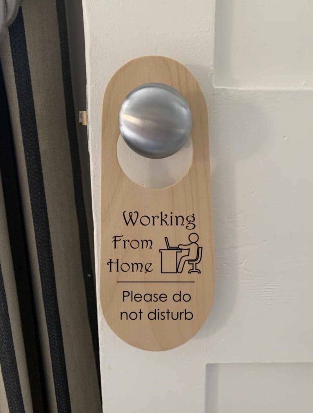 Home Office Wooden Door Handle Sign. in a Meeting, Do Not Disturb ...