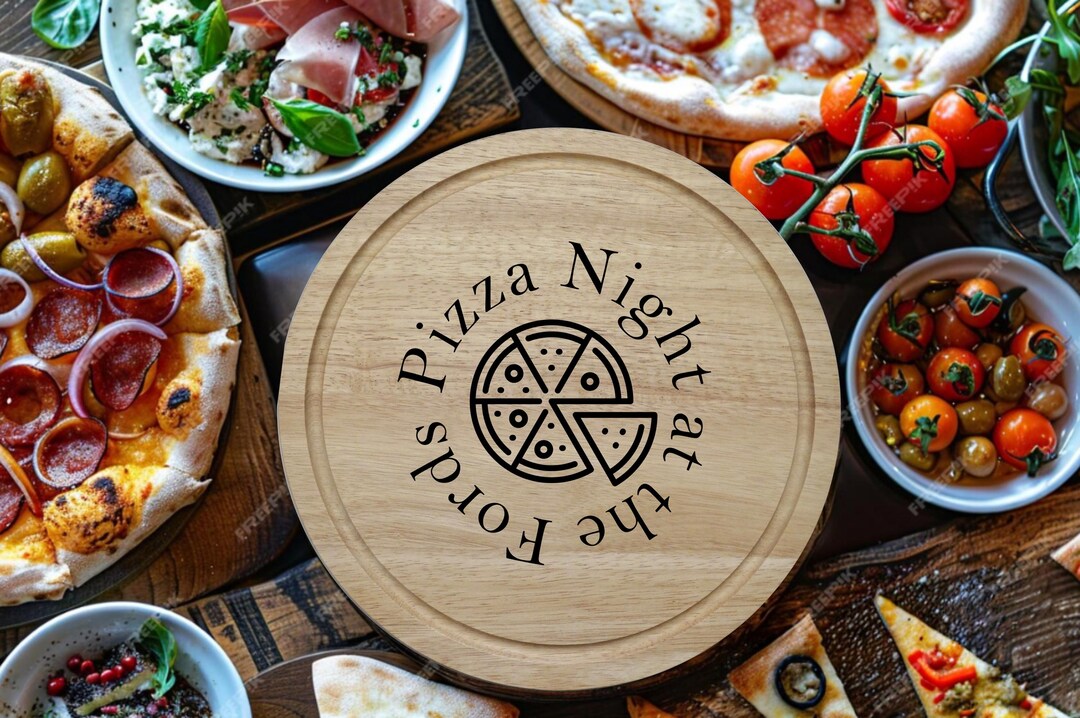 Personalised Wooden Pizza Board With Custom Message, 30cm Round Large ...