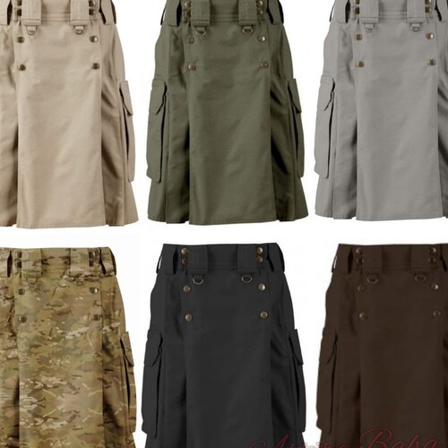 Cotton Utility Kilt Men's Tactical Scottish Kilt - Etsy