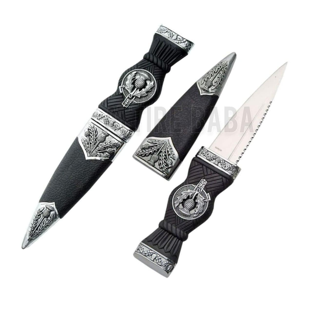 Clan Kilt Safety Sgian Dubh Chrome Thistle Scottish Kilt Knife | Etsy