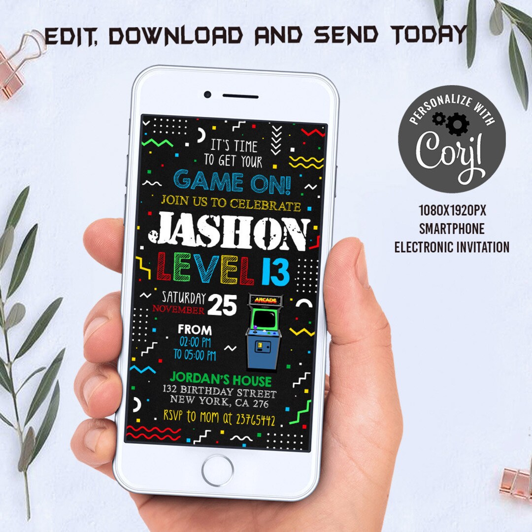 Electronic Birthday Party Invitation, Birthday Party, Mobile Invitation ...