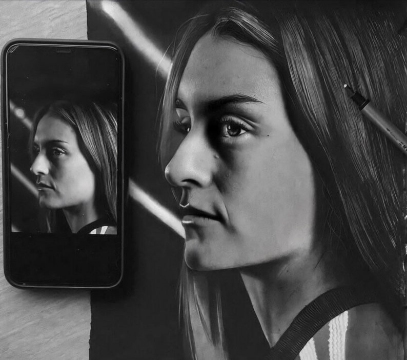 Handmade Pencil Drawn Custom Potraits - Etsy