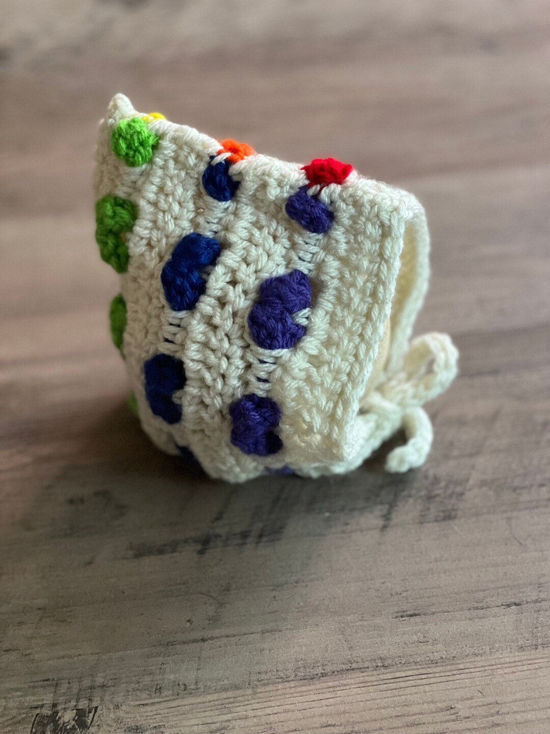 Rainbow Bonnet, Crochet Bonnet, Knit Baby Cap, Rainbow Baby Gift, Two ...