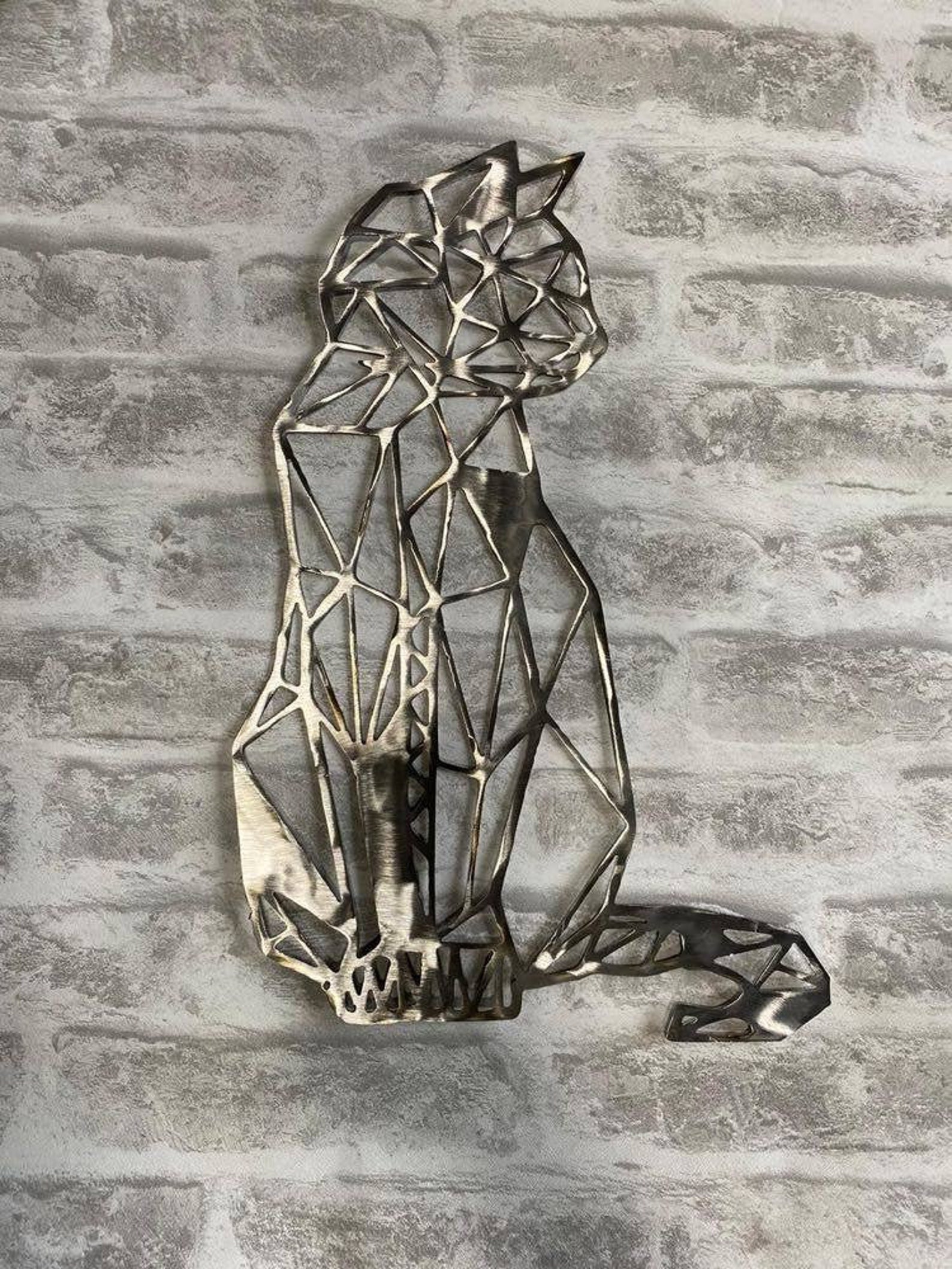 Chat géométrique, chat, art mural, cadeau insolite, décoration de ferme ...