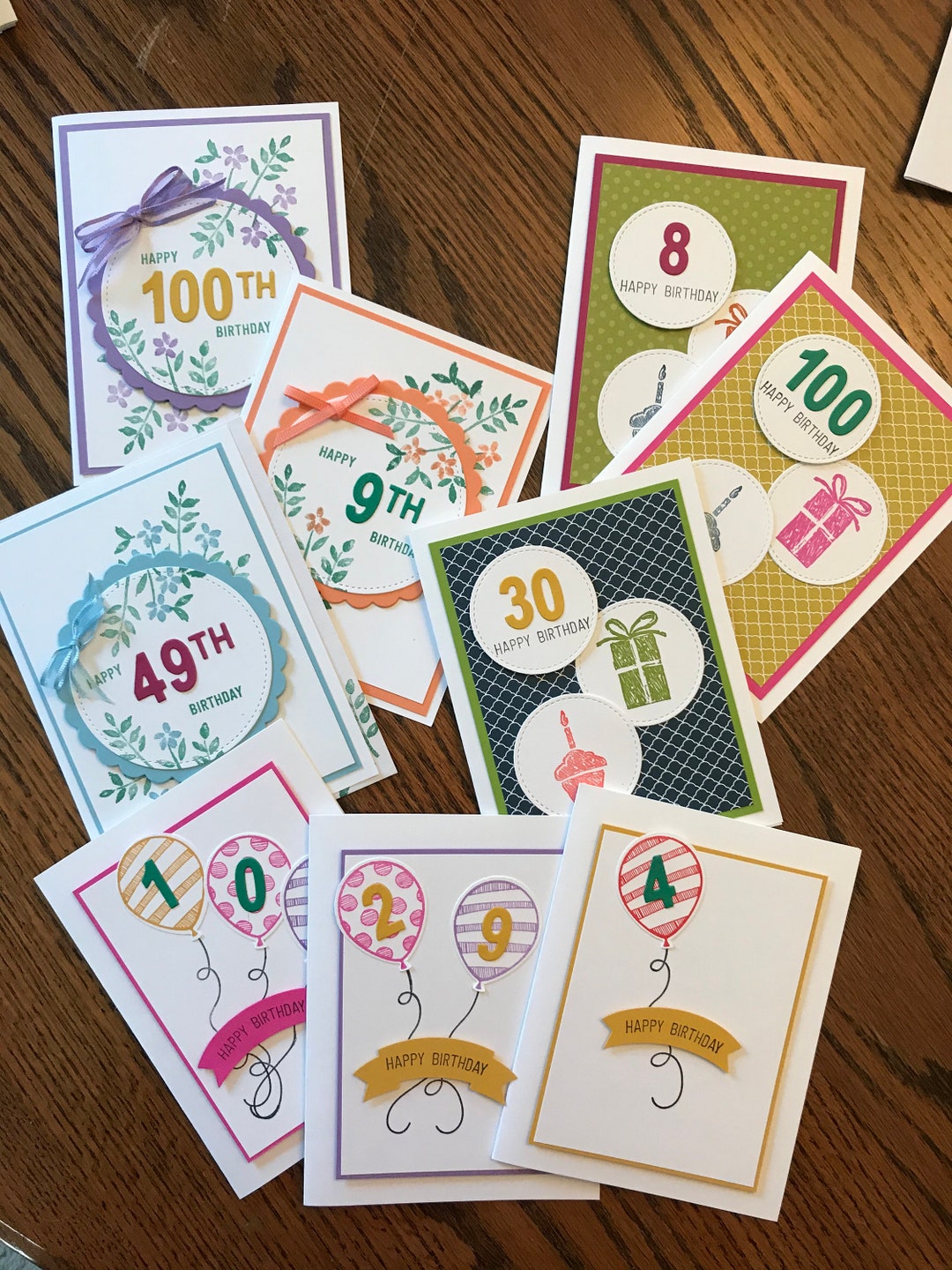 Age Specific Birthday Cards in Three Designs. Can Be Made for Any Age ...