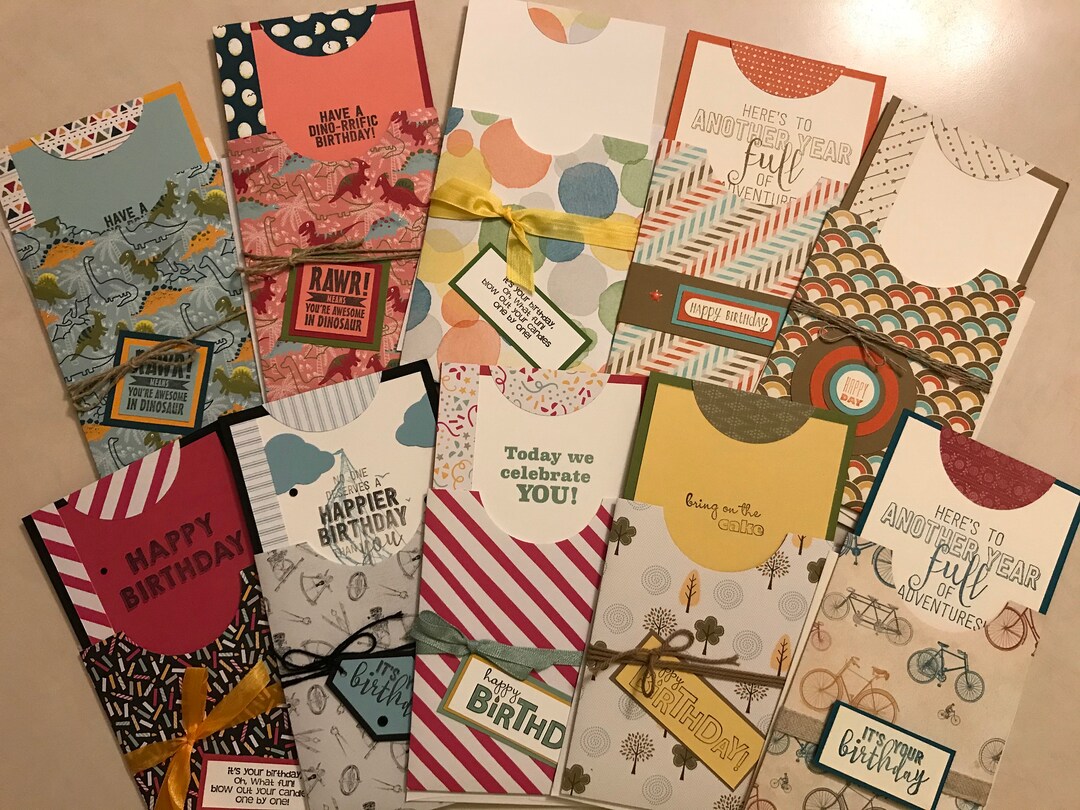 Set of 10 Pocket Cards. Custom Order. Colors and Paper Designs Will Be ...